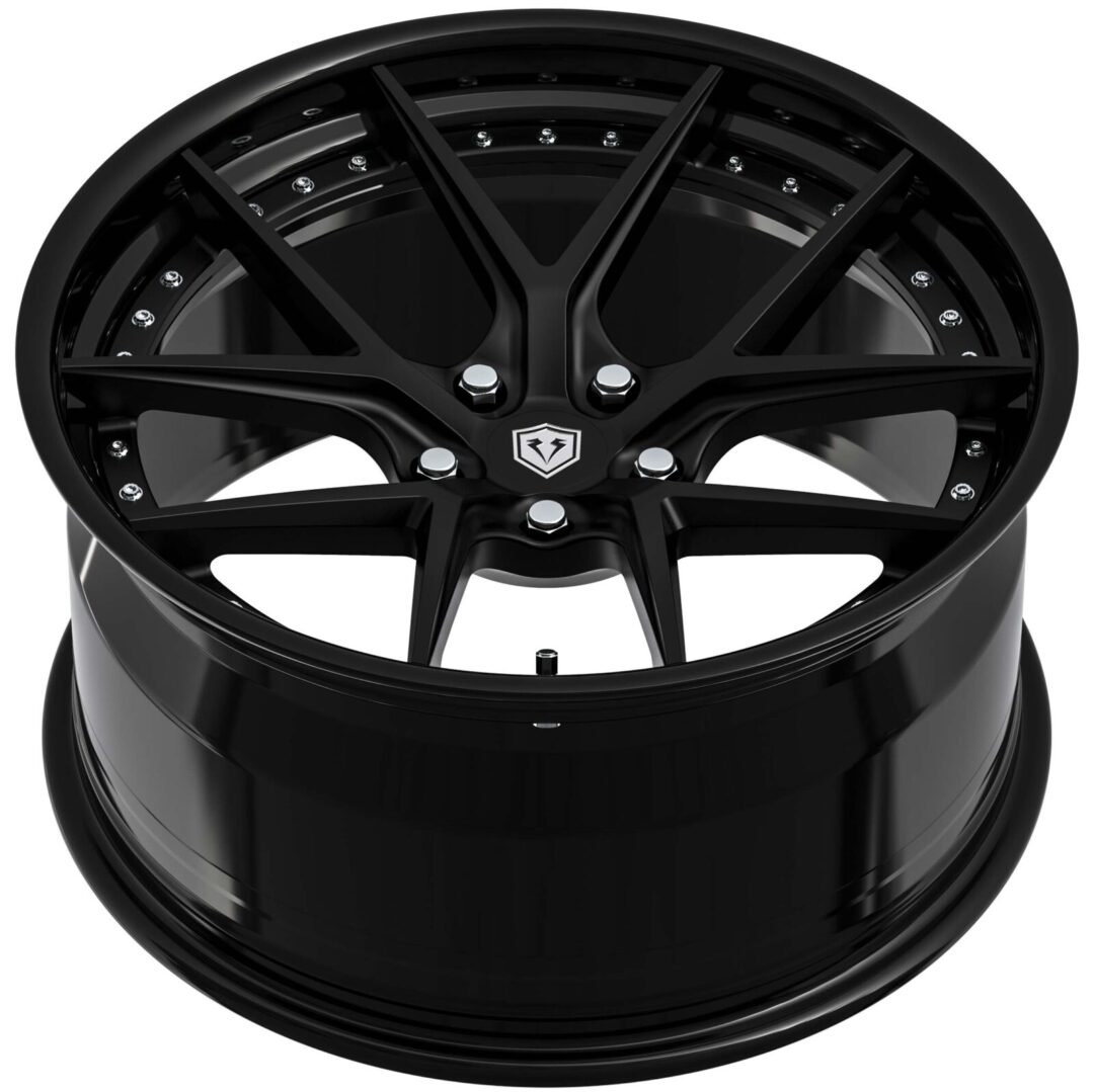 RF-08.2 MATT BLACK DISC+GLOSSY BLACK BARREL - raffa wheels