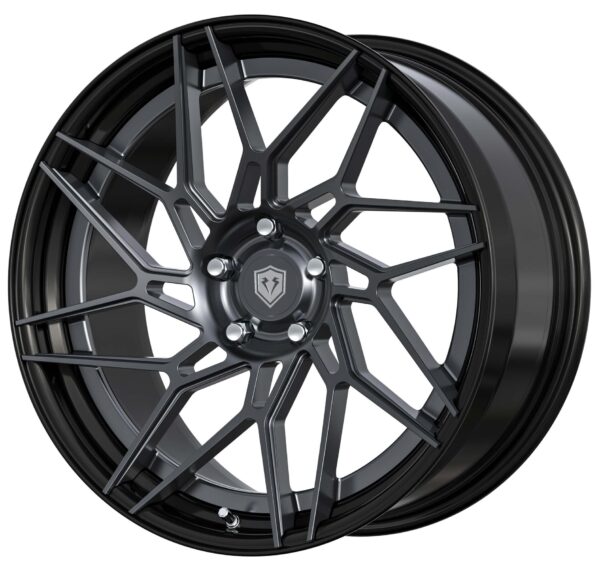 RF-08.2 MATT BLACK DISC+GLOSS BLACK BARREL - raffa wheels